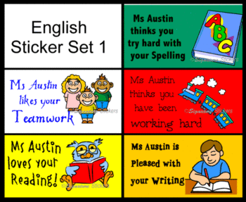 English Sticker Set 1