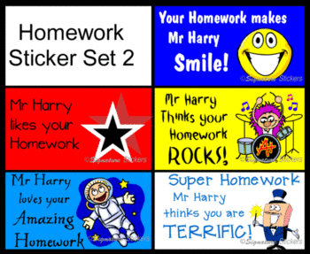 Homework Sticker Set 2